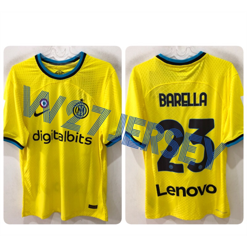 Jual JERSEY PLAYER ISSUE - Inter Milan 3rd Kuning 2022-2023 name player ...