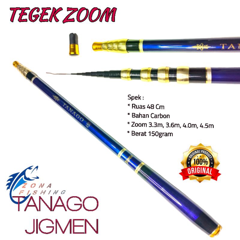 Jual Tegek Zoom Tanago Jigmen / OXGN Zoom Drat 450 540 Cm Carbon Ros ...