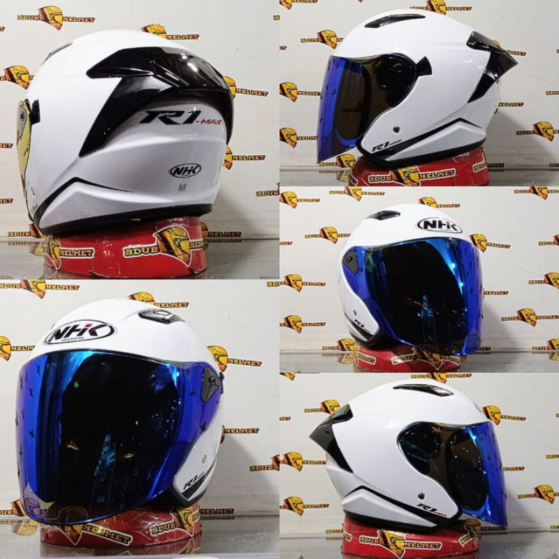 Jual Helm NHK R1 MAX SOLID WITH/PUTIH paket ganteng (terbaru) | Shopee ...