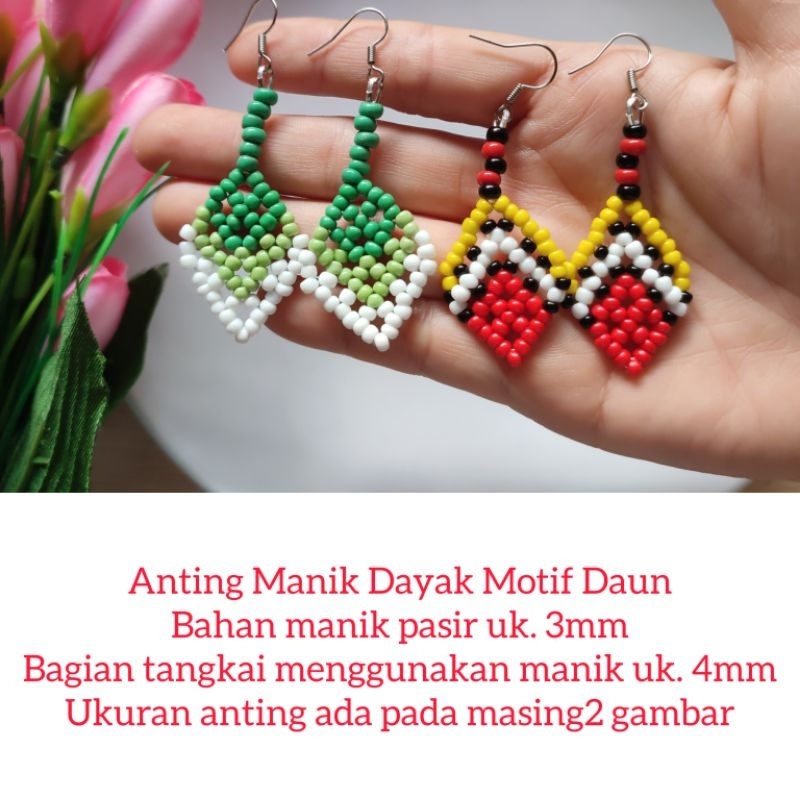 Jual anting manik dayak / anting dayak / anting khas dayak / aksesoris ...