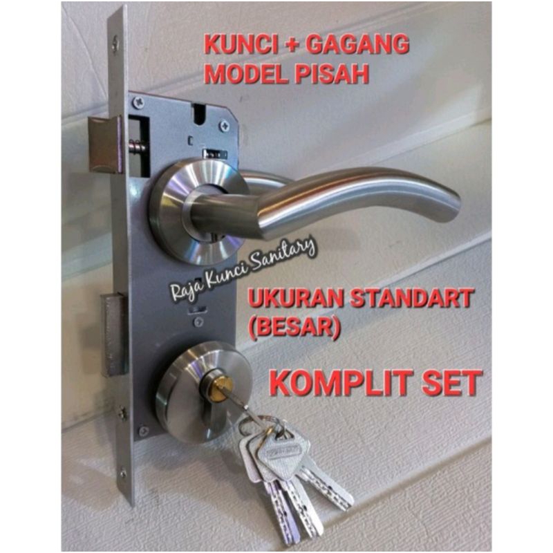 Jual Paket Kunci Pintu Pisah Stainless Stell/Gagang Pintu Kunci Pisah Stainles Stell/Komplit Set ...