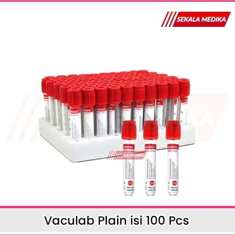 Jual Vaculab Plain Tabung Darah 3 Ml Vacutube Onemed / Box | Shopee ...