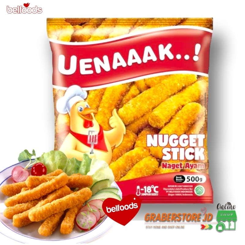 Jual Belfoods Naget Ayam Bentuk Stik 500gr / Belfoods Uenaaak Chicken ...