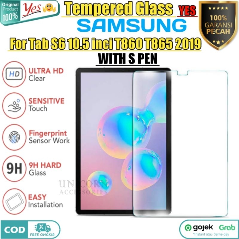 Jual Samsung Tab S6 / 10.5 inch 2019 / T860 T865 S Pen / Tempered Glass ...
