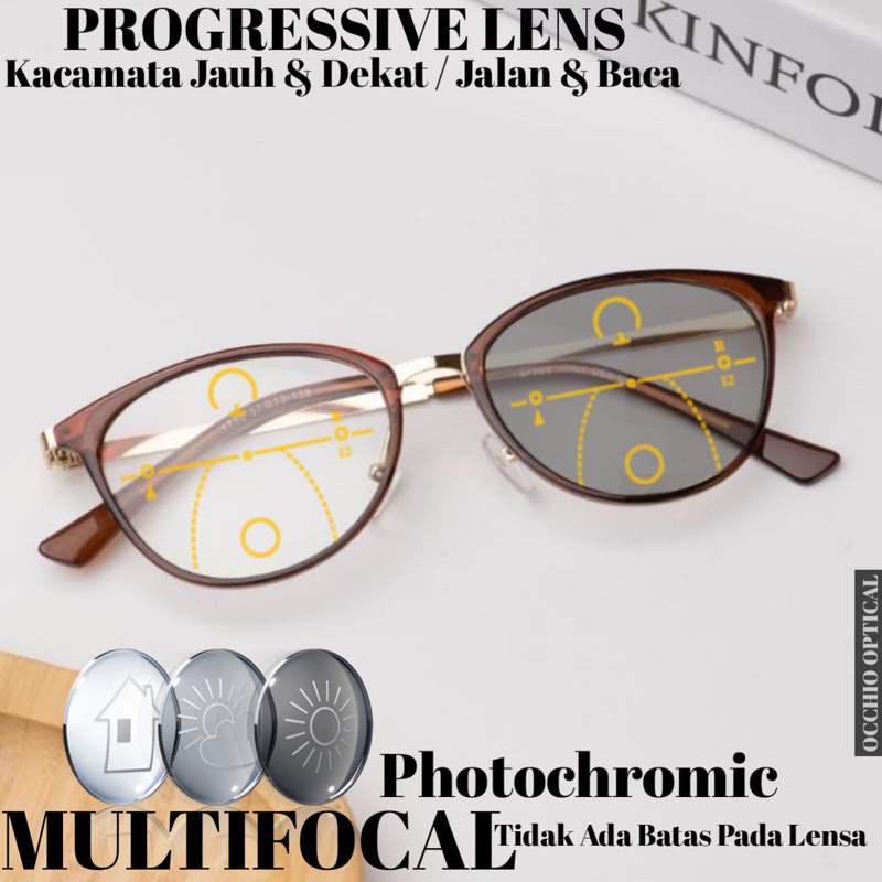 Jual Kacamata Progresif Antiradiasi Photochromic Cat Eye Wanita ...