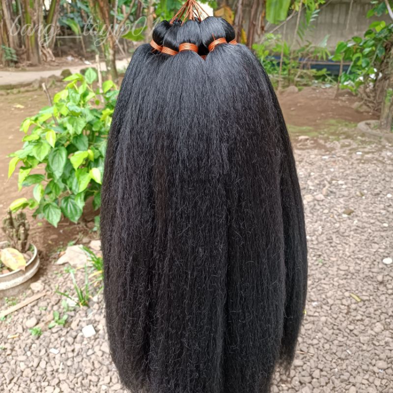Jual Rambut cemara hitam polos halus berkualitas panjang 70cm | Shopee ...