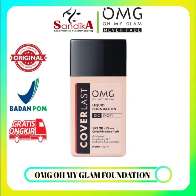 Jual OMG Oh My Glam Coverlast Liquid Foundation SPF 20 25mL | Shopee ...