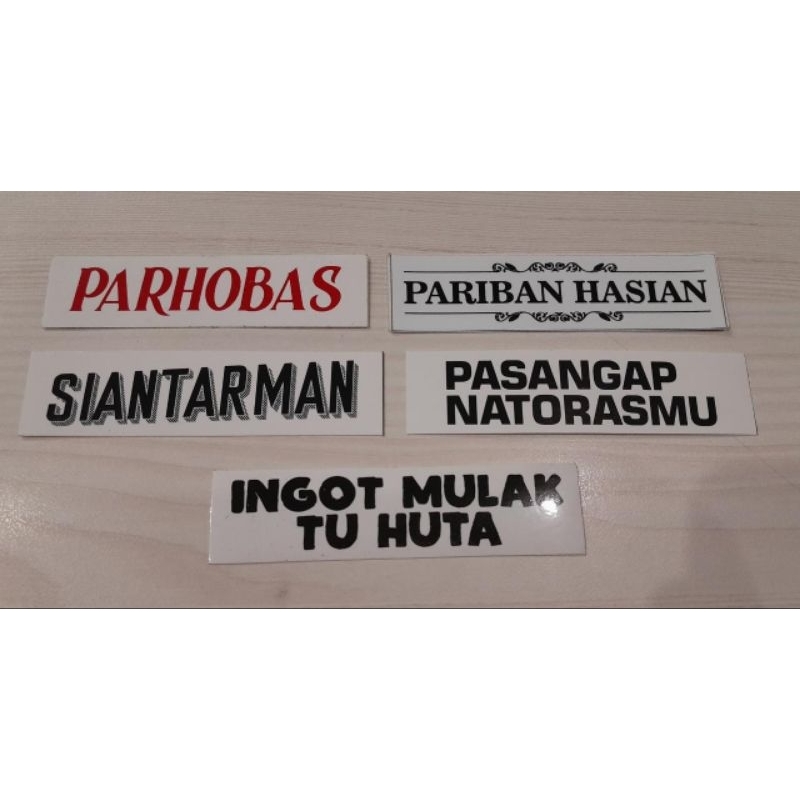 Jual Stiker Kata2 Batak (isi7pcs) sesuai kata2 di foto 4cmx11cm ...