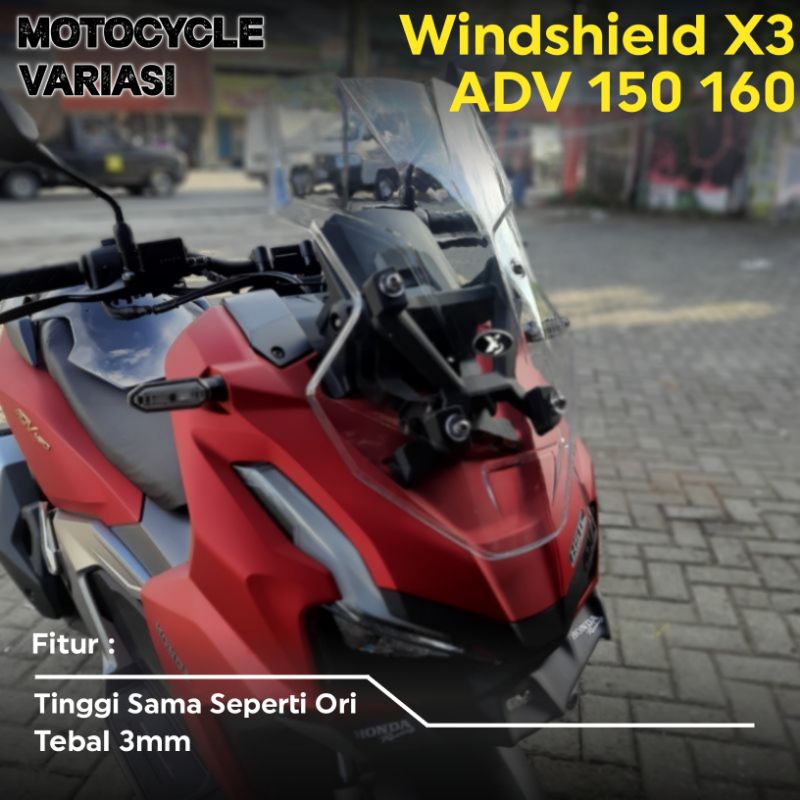 Jual Windshield ADV 160 150 X3 Visor ADV 160 150 X3 Tebal 3mm | Shopee ...
