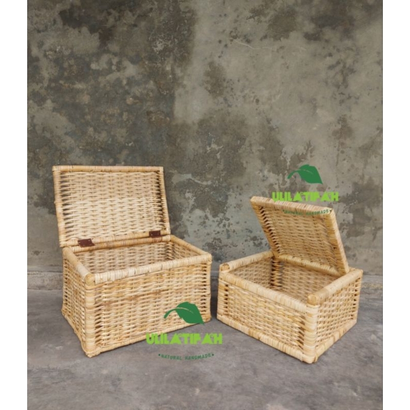 Jual storage box rotan/tempat penyimpanan/kotak hampers/box hampers ...