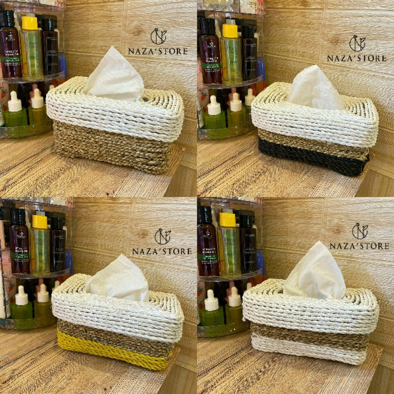 Jual Kotak Tissue Box Tempat Tisu Anyaman Rotan Aestetik Unik | Shopee ...