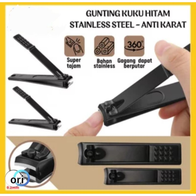 Jual Gunting Kuku Hitam Jumbo Anti Karat Stainlees | Shopee Indonesia