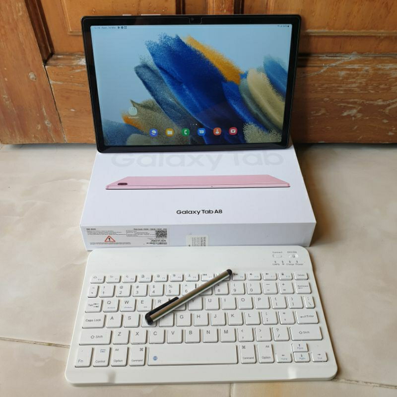 Jual samsung tab A8 10inch ram 4gb rom 128gb lengkap plus keyboard ...