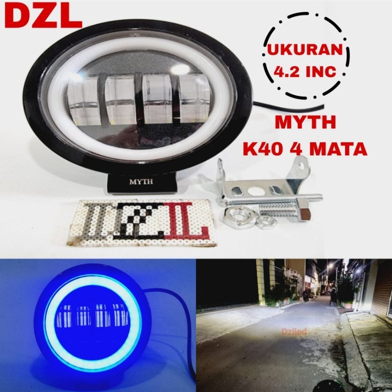 Jual MYTH lampu tembak led k40 4 mata 4d lensa angel aye eye ring | Shopee Indonesia