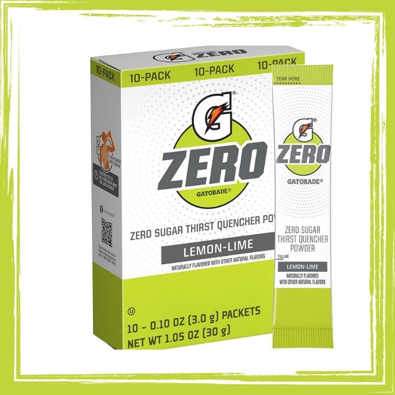 Jual Gatorade G Zero Powder. 10 sachet Lemon Lime | Shopee Indonesia