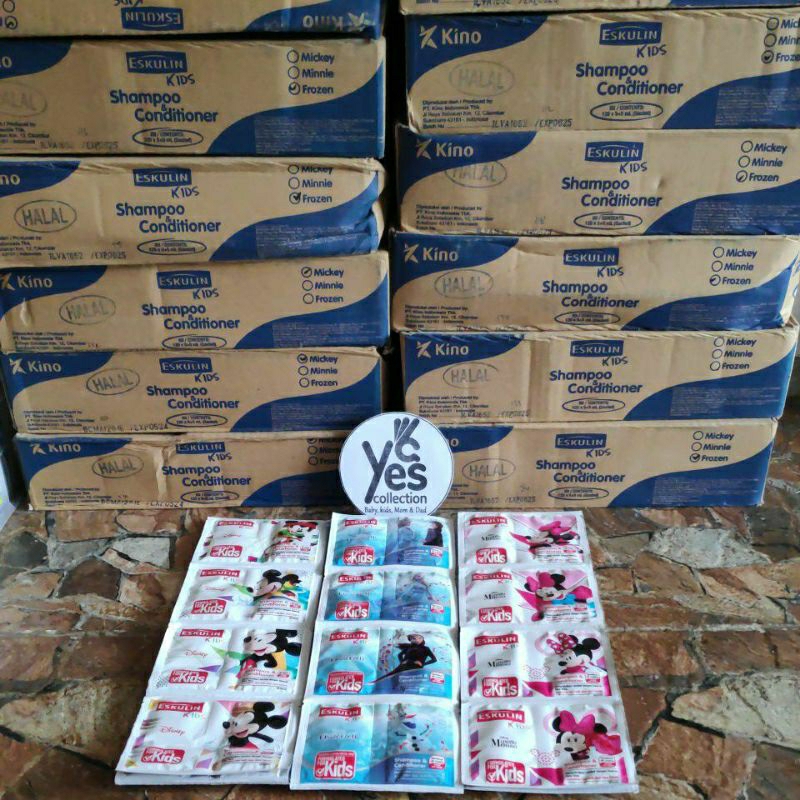 Jual Eskulin Kids 1 DUS isi 10 Rencengan = 120 Sachet Shampo ...