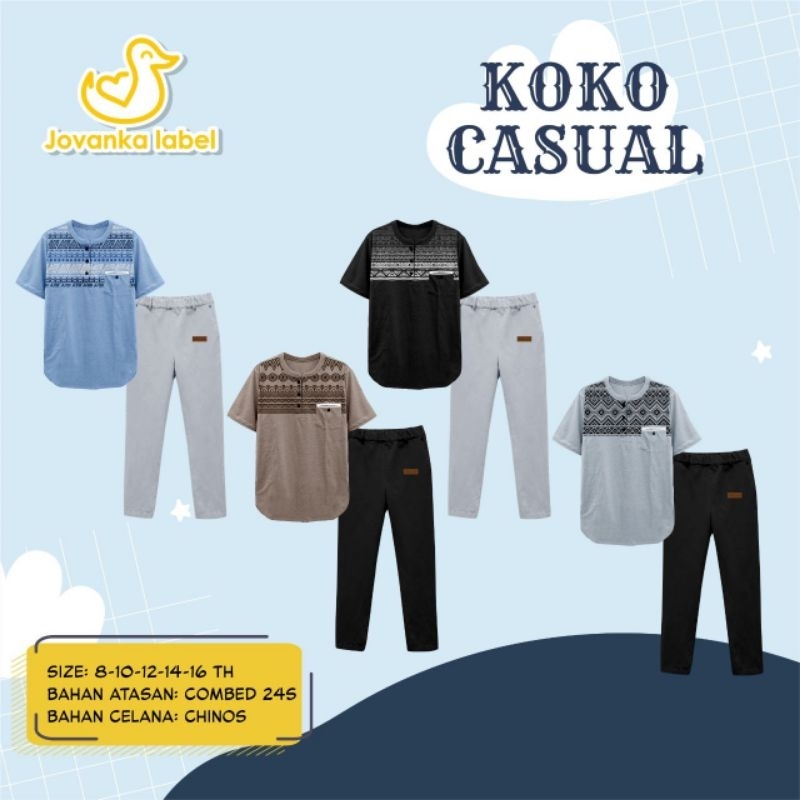 Jual READY SET KOKO CASUAL JOVANKA LABEL SIZE 8/10/12/14/16 TAHUN ...