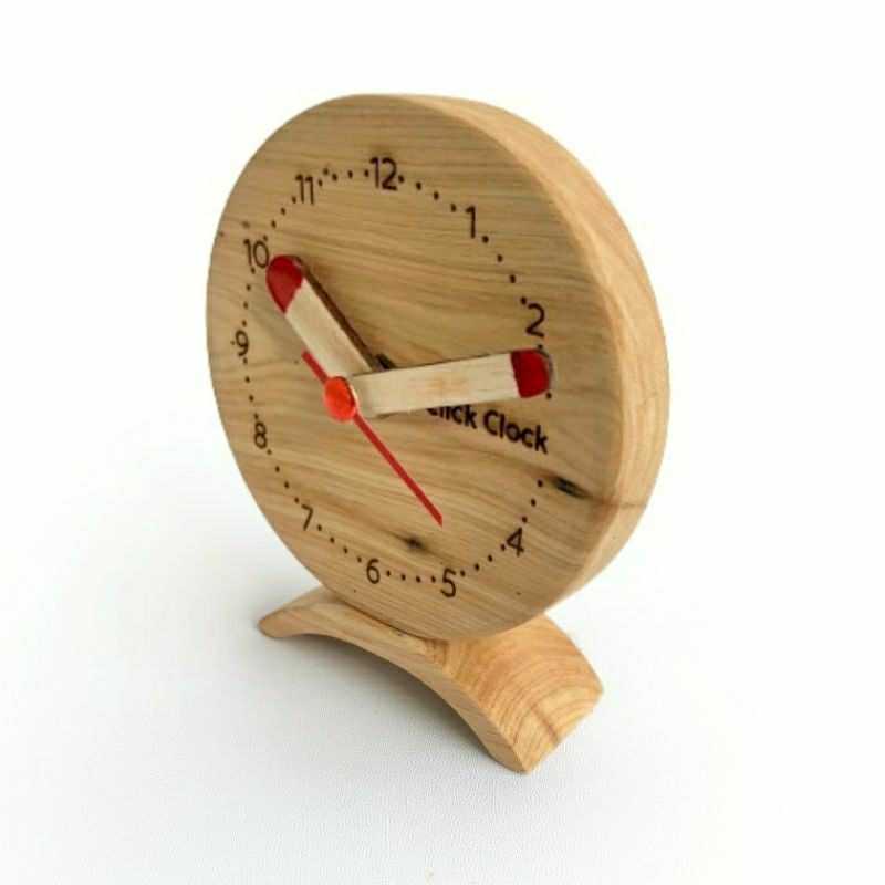 Jual CLICK CLOCK Jam meja kayu solid wood | Shopee Indonesia