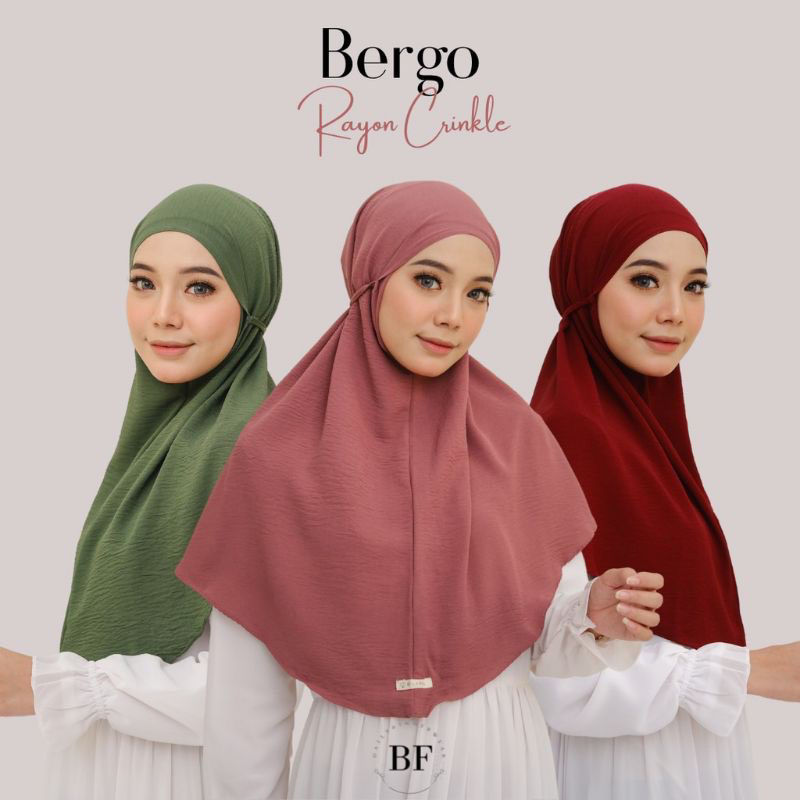 Jual Jilbab Bergo maryam rayon crincle Tali Premium / Hijab Instant L & XL | Shopee Indonesia