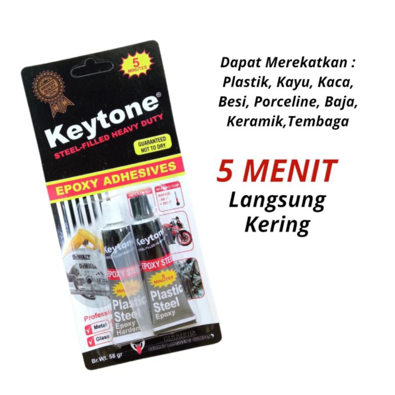 Jual Lem Epoxy Campur KEYTONE Lem Besi Plastik Epoxy Adhesives EPOXY ...