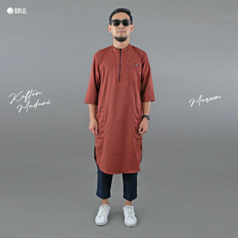 Jual Baju Gamis Kurta Jumbo Oversize Kaftan Madani Brand Rosal | Shopee ...