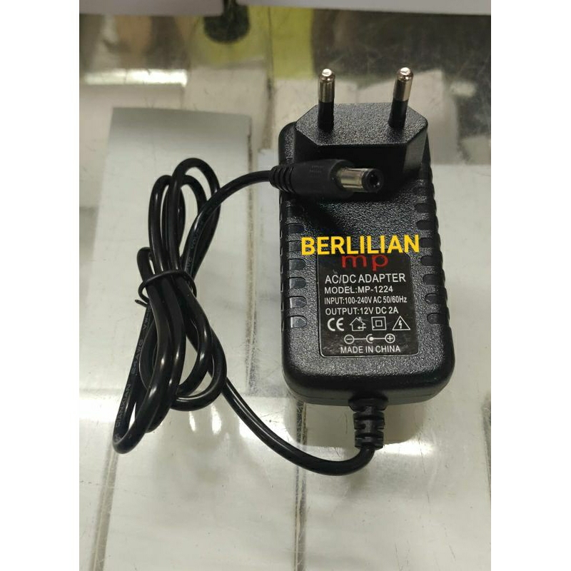 Jual Adaptor DC 12V 2A Model MP-1224 input AC 100-240V Merek MP ...