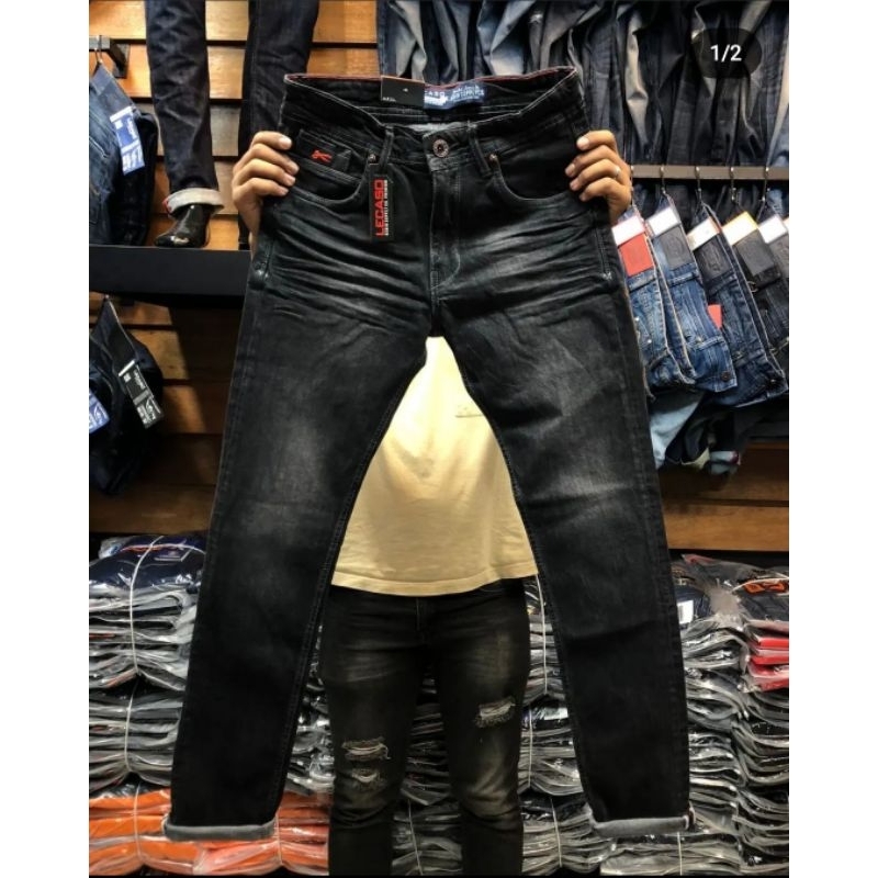 Jual celana Hitam panjang jeans Jeans hitam LECASO DENIM SALVEDGE ...