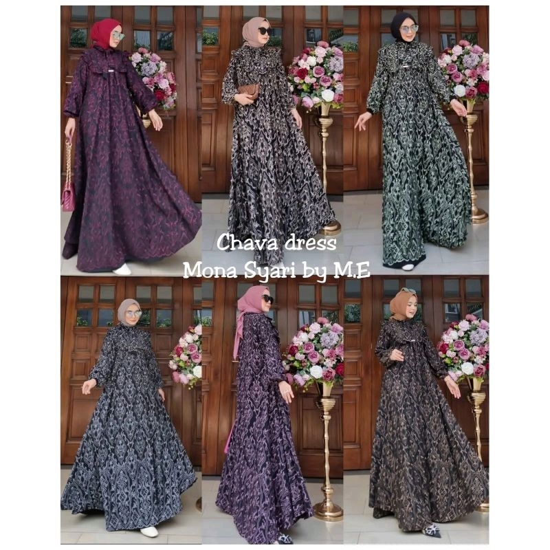 Jual MONA SYARI CHAVA DRESS RAYA GAMIS WANITA BY M.E | Shopee Indonesia