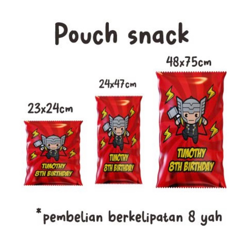 Jual Pouch snack jumbo / custom / hampers ultah / kemasan ultah ...