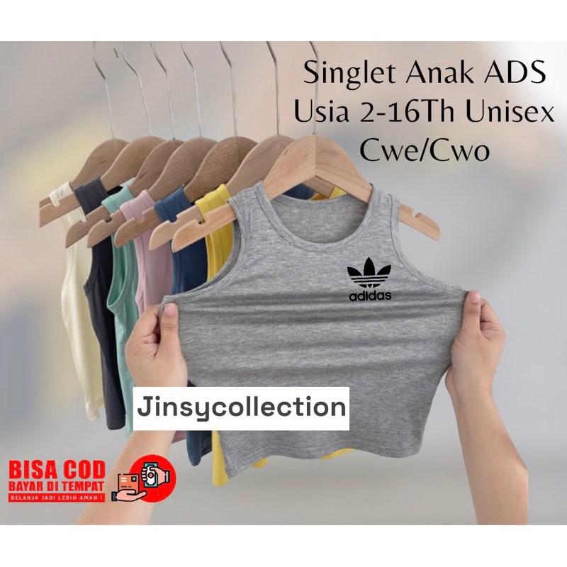 Jual Singlet Anak DAS PREMIUM Unisex Ideal Usia 2-16th Singlet Anak Cwe ...