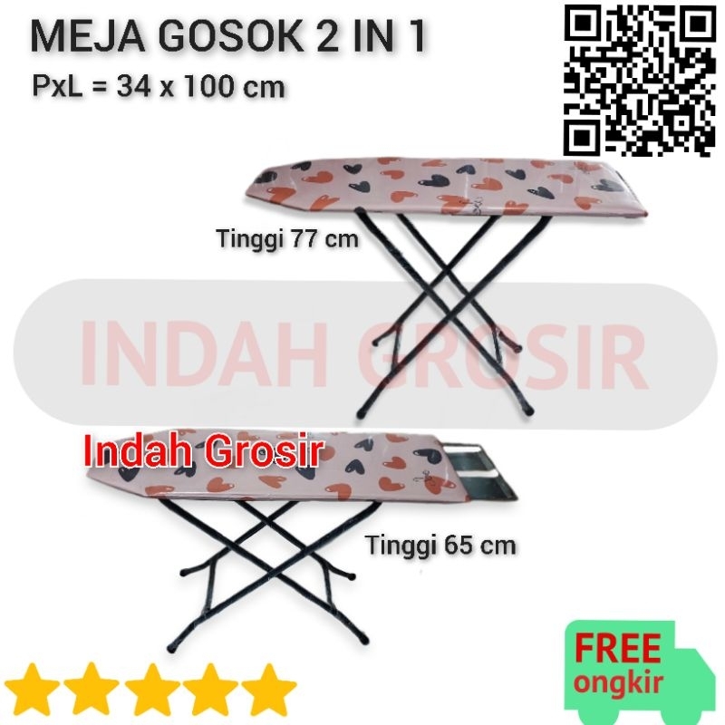 Jual MEJA SETRIKA BERDIRI 2in1 + tempat alas gosokan ( 34x100 cm ...