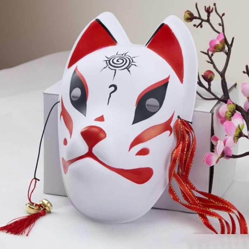 Jual Topeng Anime Anbu full face dengan lonceng / Anime Fox Mask with ...