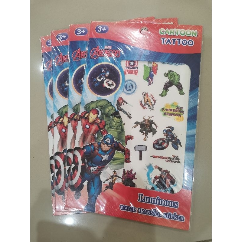 Jual Tatoo tattoo anak glow in the dark kids karakter avengers tato ...