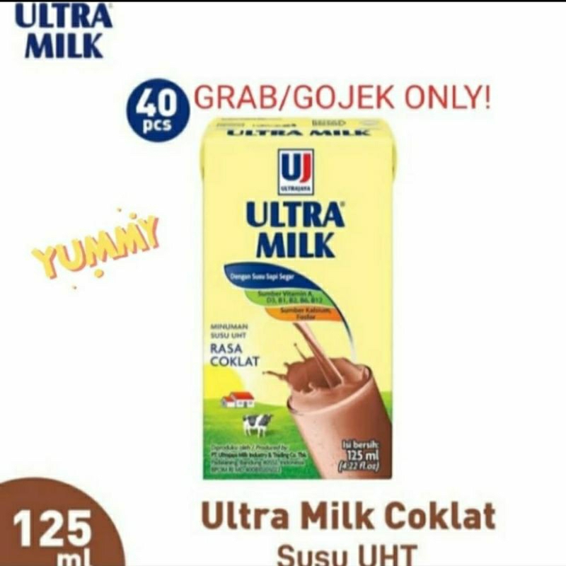 Jual [per Carton] Ultra susu uht 125 ml cokelat | dus isi 40 pcs ...