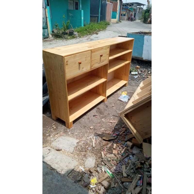 Jual Meja Rak TV kayu jati Belanda rak buku rak kayu | Shopee Indonesia