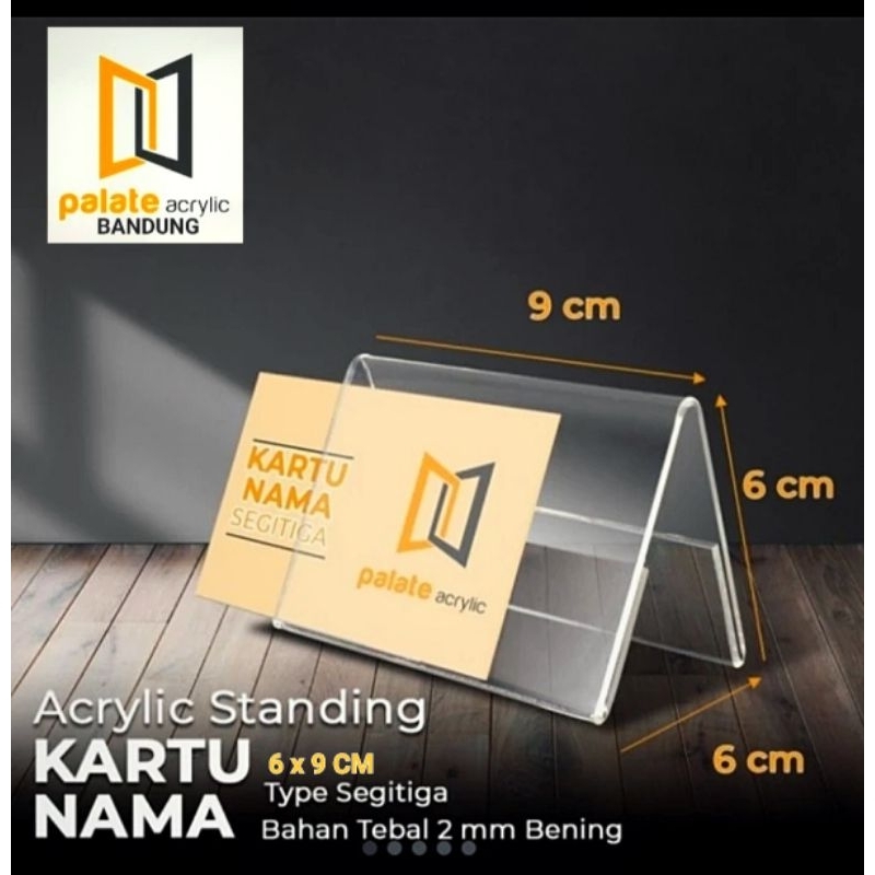 Jual ACRYLIK/ AKRILIK KARTU NAMA 2 SISI 6X9CM LANDSCAPE MODEL SEGITIGA ...