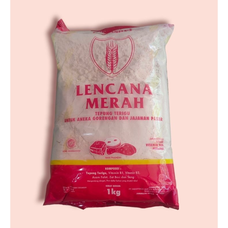 Jual Tepung terigu lencana merah protein rendah 1 kg | Shopee Indonesia