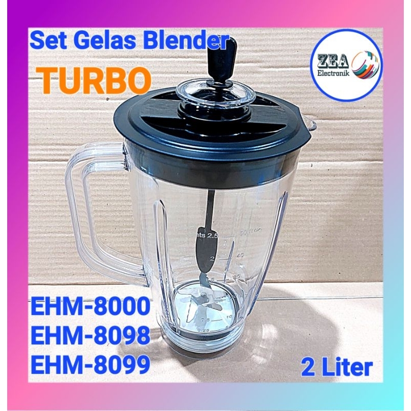 Jual Set Jar Blender Turbo EHM-8000/8099/8098 Tabung Plastik 2 Liter Original | Shopee Indonesia