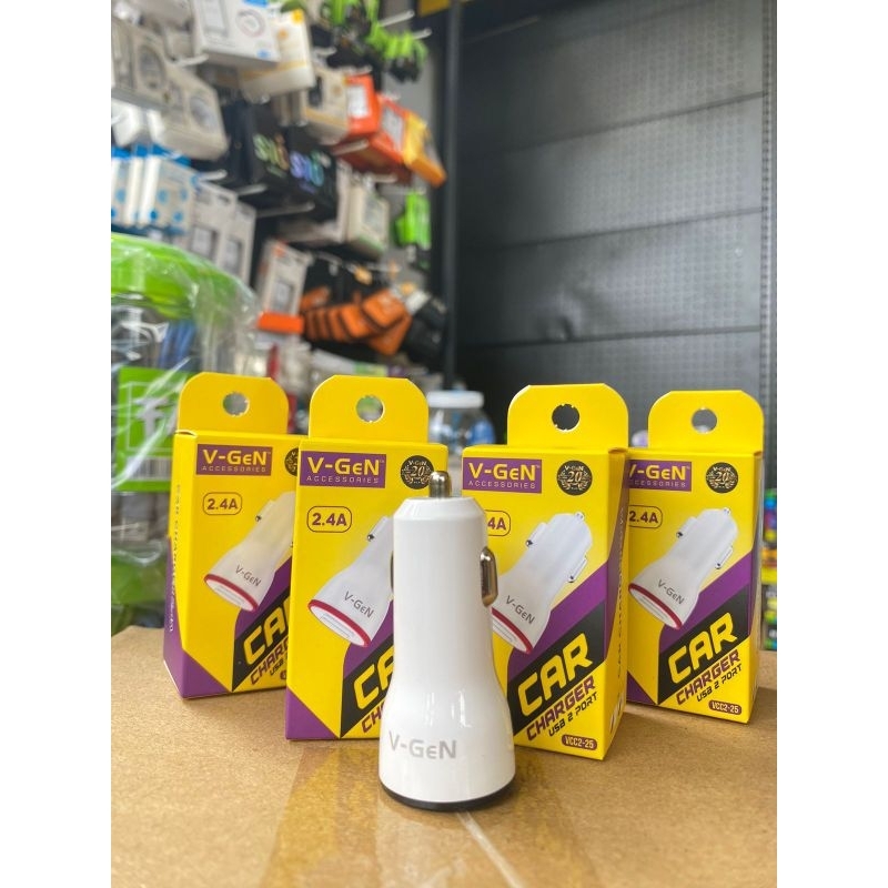 Jual Car Charger V-Gen VCC2-25//VCC2-24//VCC2-37 Dual Port USB LED 2.4A ...