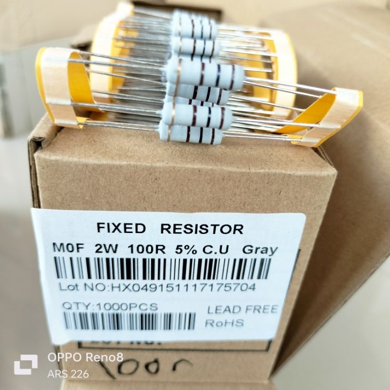Jual Resistor 2 Watt 100 ohm Taiwan R 2W 100R | Shopee Indonesia