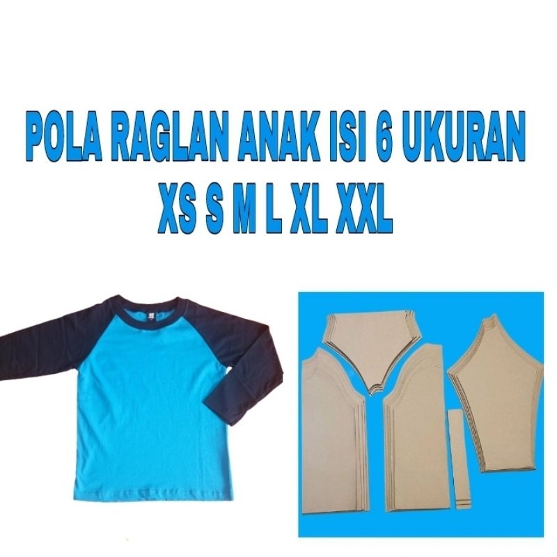 Jual pola kaos raglan anak isi 6 ukuran XS S M L XL XXL | Shopee Indonesia