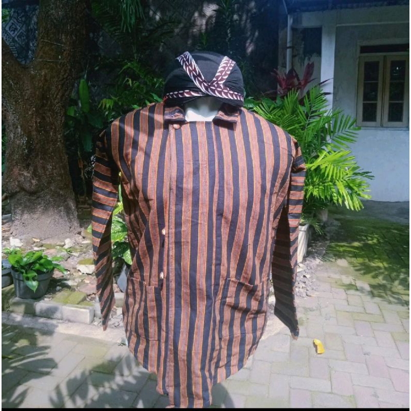 Jual Surjan Lurik Dewasa + Blangkon Jogja Samurai | Shopee Indonesia