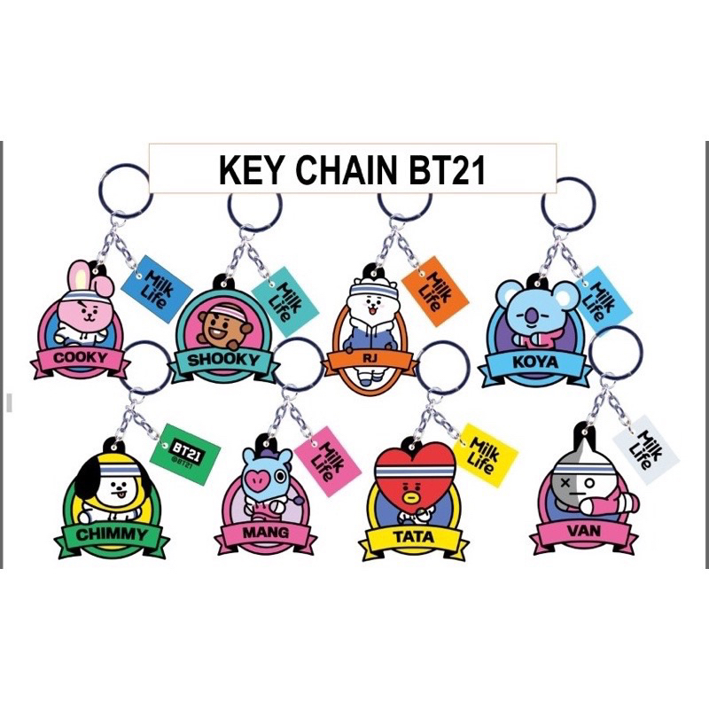 Jual Key chain BT21 Official Line Friends | BTS Milk Life limited ...