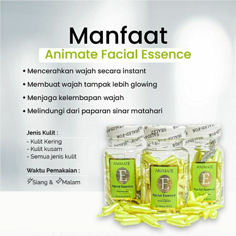 Jual Animate facial Essense Original BPOM isi 60butir | Shopee Indonesia
