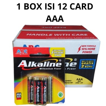 Jual Baterai Alkaline ABC AAA A3 Isi 6 Batre Battery 1 box isi 12 card ...