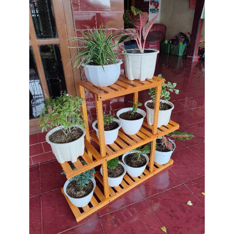 Jual Rak bunga minimalis bahan kayu solid 2 varian | Shopee Indonesia