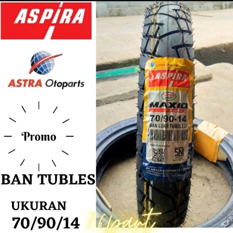 Jual BAN LUAR TUBLES 90/90/14 SEMI TRAIL BAN TAHU ASPIRA A-TRACT ASTRA ...