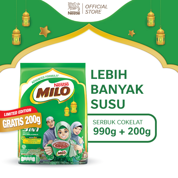 Jual MILO ACTIV-GO 3in1 Pouch 990g+200g Pouch (Bonus Pack) | Shopee ...