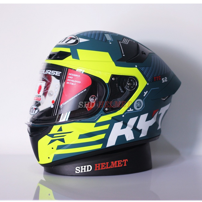 Jual Helm Full Face KYT TTC TT Course Fuselage Matt Yellow / Red ...