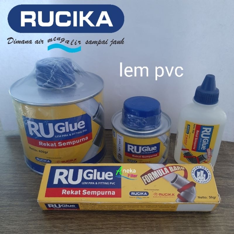 Jual lem pipa pvc ruglue pralon kaleng rucika 100gr | Shopee Indonesia